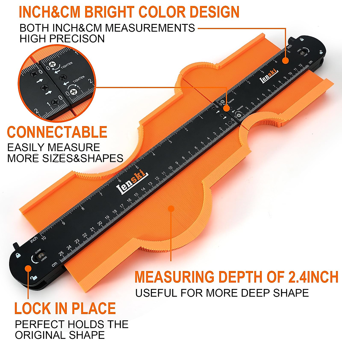 Lenski Gifts for Dad, Stocking Stuffers for Adults Men, Connectable Contour Gauge Tools for Men, Mens Gifts Ideas for Christmas, Dad Gifts for Men Who Have Everything, Cool Stuff Gadgets for Men