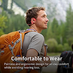 Bone Conduction Headphones Bluetooth, Hiteblaz Open Ear IP55 Waterproof Headphones Wireless Bluetooth 5.2 Sports Headphones with Mic, 6H Playtime Earphones for Workouts, Running, Cycling (Black-X1)