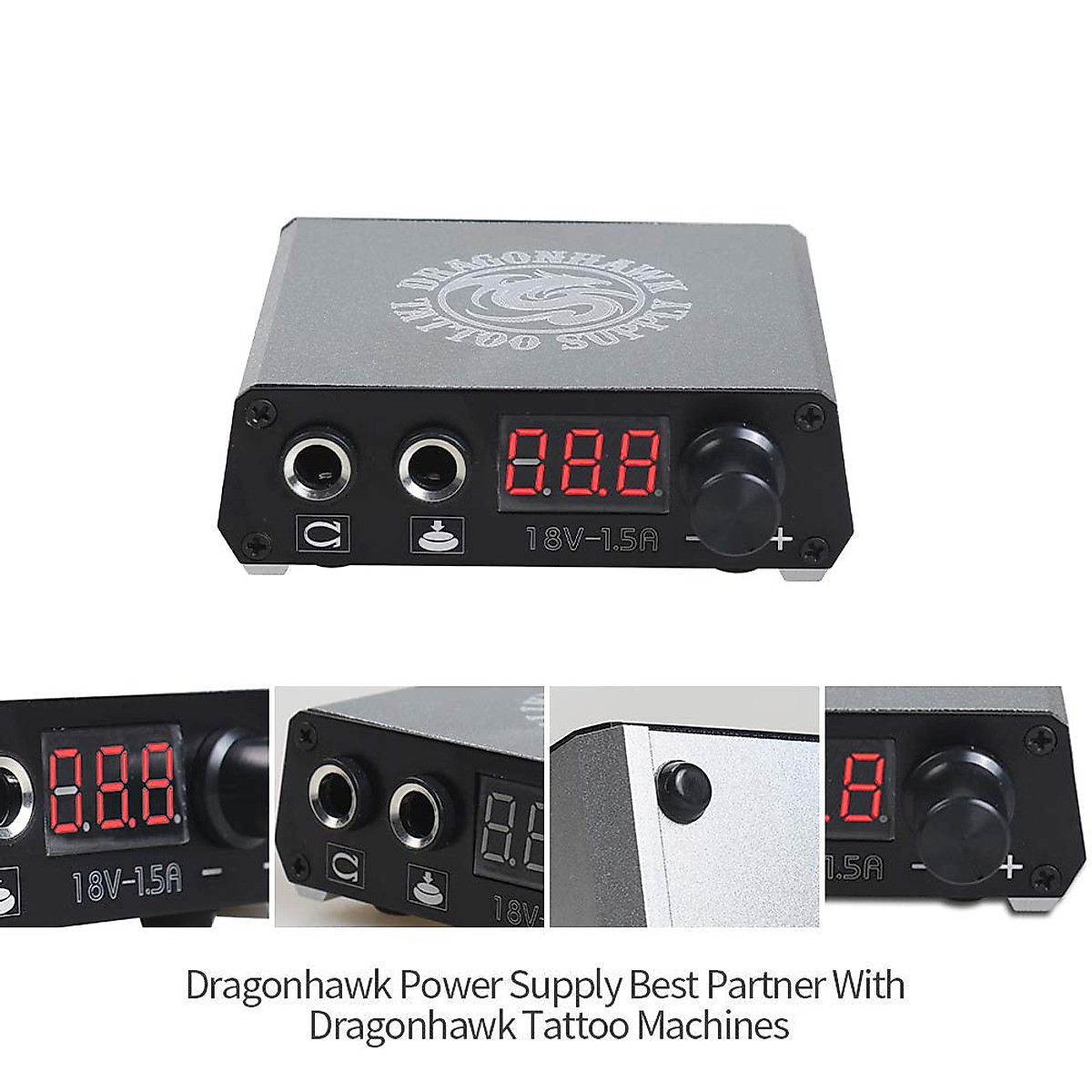 Dragonhawk Traditional Pro Complete Tattoo Kit - Two Machines Gun Easy Use Color Ink Power Supplies Disposable Needles Grips Great for Beginners & Starter Tattoo Aritsts 11-85