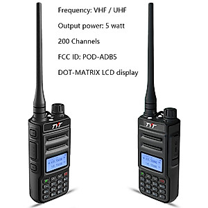 TYT TH-UV88 Ham Radio Handheld 2 Pack Two Way Radio Analog Amateur Dual Band VHF UHF Walkie Talkies for Adults Long Range, Rechargeable, 200 Channels, Scanner, LCD Display, DTMF, Support Chirp (Black)