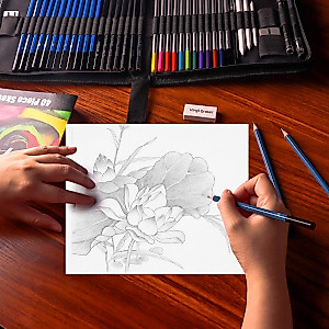 Merooart Drawing and Sketching Set with Sketchbook Artist Adult Beginner Professional Art Supplies Set Graphite Charcoal, Watercolor Pen for Coloring, Sketching, Mixing Durable Art Pencil