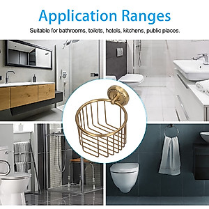 Toilet Paper Holder Stand, Brass Toilet Tissue Organizer Wall Mounted Toilet Paper Holder Tissue Roll Storage Rack Bathroom Tissue Organizer Tissue Roll Basket Rack for Bathroom