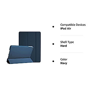 ProCase Smart Case for iPad Air 1st Edition, Ultra Slim Lightweight Stand Protective Case Shell with Translucent Frosted Back Cover for Apple iPad Air 2013 Model (A1474 A1475 A1476) -Navy