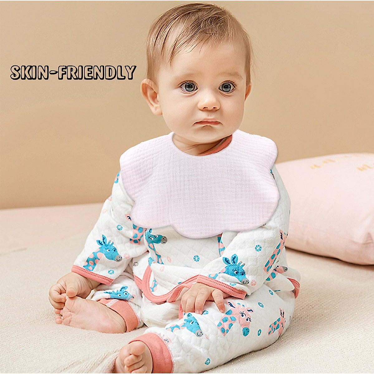 Muslin Baby Bibs Baby Drool Bibs Teething Bibs 100% Cotton for Unisex Boys Girls Super Absorbent& Soft Adjustable Multi-Use Scarf Bibs