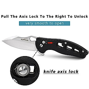 ALBATROSS 7.25" EDC Axis Lock Ball Bearing Assisted Opening Folding Pocket Knife with Satin Blade FRN Handle FK036SC-BK
