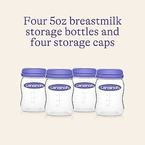 Lansinoh Breastmilk Storage Breast Pump Bottles, 4 Count