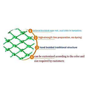 Child Pet Cat Safety Anti-Fall Net Multi-Purpose, Nylon Safety Net Green, Balcony Stairs Child Baby Pet Anti-Fall Net, Outdoor Climbing, Plant Flower Climbing Net, Grid 4mm * 6cm (Size : 1 * 2M)