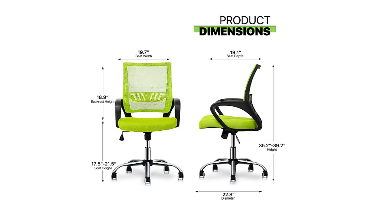 Ergonomic Green Office Chair with Lumbar Support
