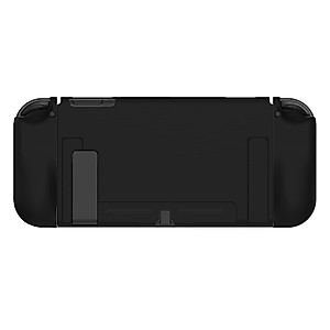 PlayVital Black Protective Case for Nintendo Switch, Soft TPU Slim Case Cover for Nintendo Switch Joycon Console with Colorful ABXY Direction Button Caps