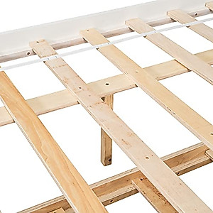 HomSof Full Bed with Trundle and Bookcase,White