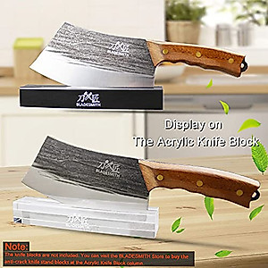 BLADESMITH Meat Cleaver Knife, Forged Butcher Knife with Lightweight and Effortless Design, Full Tang Chopping Knife with German High Carbon Steel, Comfortable PearWood Handle, 7'' Chinese Chef Knife