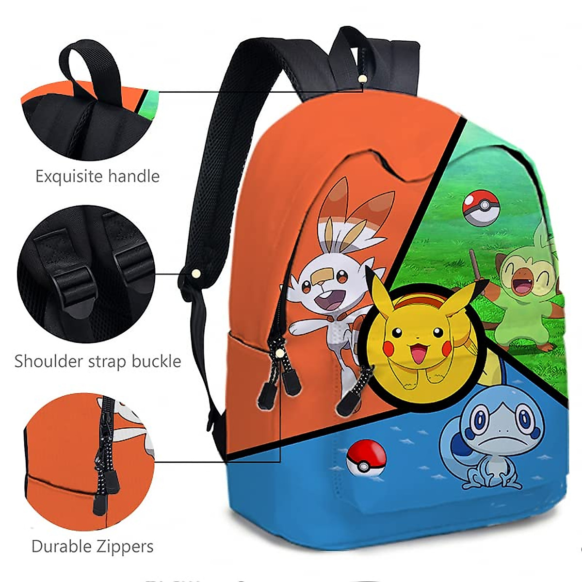 MULINSEN Cartoon Backpack Set 15.7inch Anime 2PCS Backpack for Travel Bag With Pencil Case