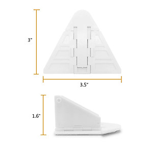 Alamic Adhesive Sliding Door Lock for Patio, Closet, Windows, RV, Baby Proof Child Safety Latch, No Tools Needed, White - 6 Pack