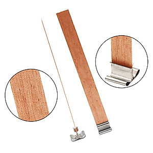 154Pcs Wood Candle Wicks, BENBO 5.1 X 0.5 Inch Smokeless Crackling Wooden Candle Wicks Natural Candle Wicks with Iron Stand Candle Warning Labels for DIY Candle Making Craft (50 Sets)