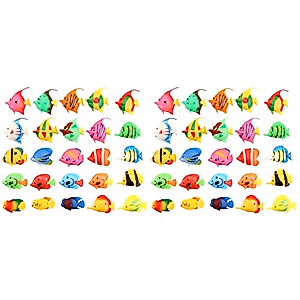 BESTOYARD Ocean Decor Miniature Toys 50 pcs Fish Aquarium Rubber Squirting Fish Artificial Plastic Fish sea Fish Animals Toys Ornament Plastic Fake Ocean Decor Miniature Toys