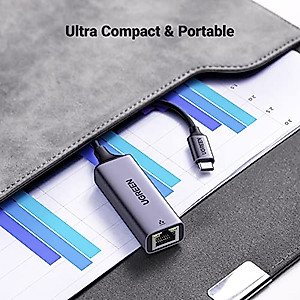 UGREEN USB C to Ethernet Adapter, Gigabit RJ45 to USB 3.0 Type-C (Thunderbolt 3) Ethernet LAN Network Adapter, Compatible with MacBook Pro 2020/2019/2018/2017, MacBook Air, Mac Mini 2023, Dell XPS