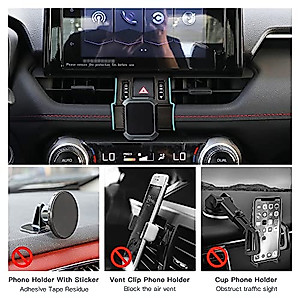 1797 Phone Mount Holder for Toyota RAV4 2019 - 2022 Accessories Magnetic Car Cellphone Cradle for All Smartphone Navigation Black