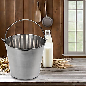 Lindy's 13-Quart Stainless Steel Bucket, Durable Seamless Bucket for Home, Carry Water or Milk, Fill with Food, Cleaning Bucket