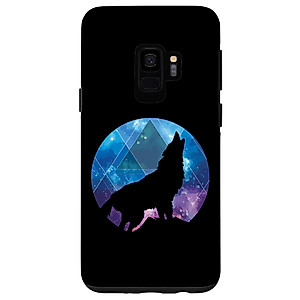 Galaxy S9 Wolf Galaxy Space Cosmic Howling Wolves Wolf Lover Gift Case