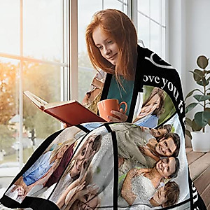 Prints Fun Personalized Picture Blanket for Best Mom Ever Mothers Day Birthday Gifts for Mom Customized Photo Throw Blanket for Mom, Grandma, Women