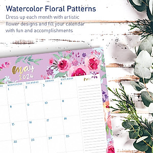 S&O Watercolor Floral Large Tear-Away Table Calendar 2024 - Desktop Calendar Runs from Now to Dec - 12x17in