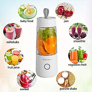 LLLJJJ Portable Blender, Mini Blender with USB Charging Function, Mini Blending Juicer for Fruits and Milkshakes, can Squeeze Juice in 45s, Suitable for Family, Travel, Outdoor, Micro Blender(1 PCS)