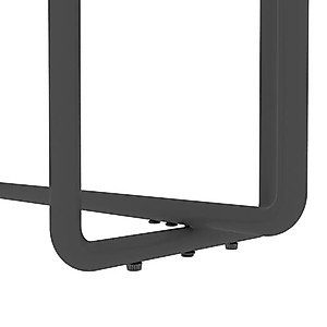 YISH W24181016 Console Modern Minimalist Porch Black Leg, Double Tempered Tea Rectangular, Glass Sofa Table for Entryway Living Room Bedroom Metal Frame