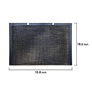 sorkwo Large BBQ Grill Mesh Bag, Non-Stick Baking Grilling Bag Heat-Resistant Reusable Easy to Clean Baked Grilling PTFE Bag for Outdoor Picnic Cooking Barbecue