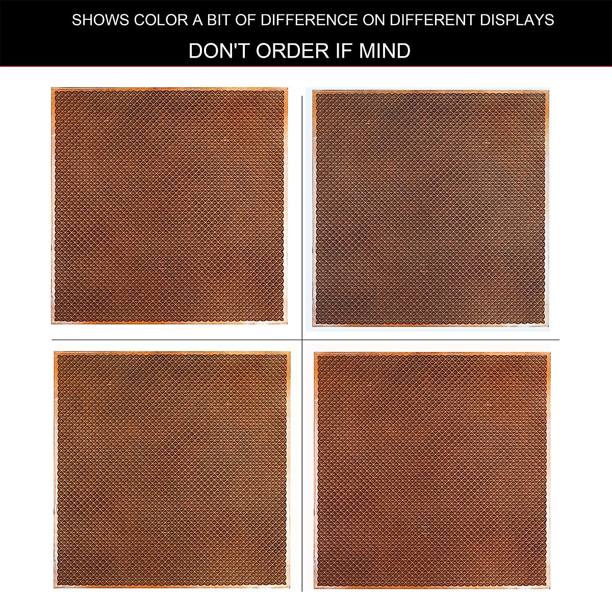 Tin-Look Ceiling Tiles Farmhouse Tin Ceiling Tiles for Cafe Club Salon Hotel Store Bar 2'x2' PL20 Archaic Copper 10pcs