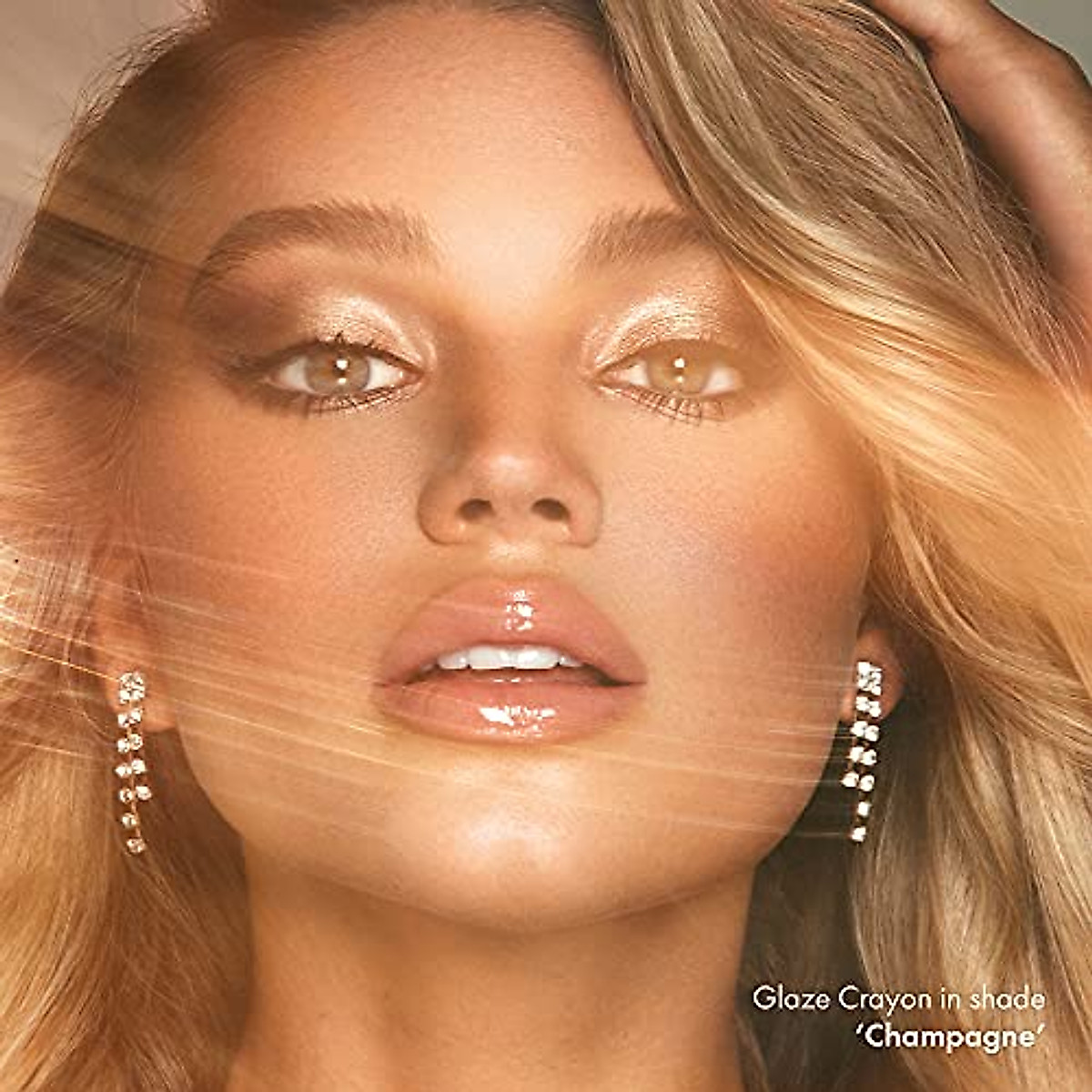 ICONIC LONDON Glaze Crayon | Dual Ended Eyeshadow Stick for Sparkling, Wet-Look Glazed Effect, Cruelty Free, Vegan Makeup, Original (Champagne) 0.92 oz