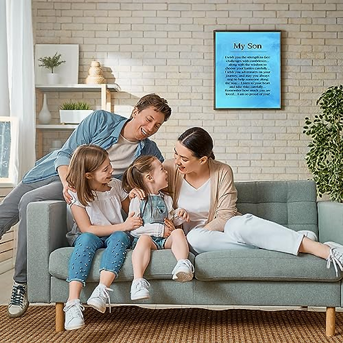 My Son, I Am Proud Of You - Inspirational Wall Art, Loving, Typographic Message for Any Son Is A Perfect Graduation Gift For Son, Wall Sign For Home Decor, Boys' Bedroom Decor, Unframed-8x10"