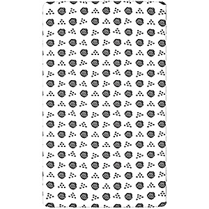 Rose Themed Fitted Mini Crib Sheets,Portable Mini Crib Sheets Soft and Breathable Bed Sheets-Great for Boy or Girl Room or Nursery,24“ x38“,Charcoal Grey and White