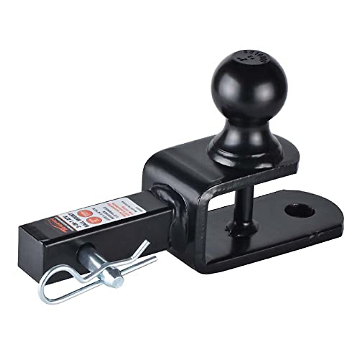 Towever 84031 Towever ATV Hitch Ball Mount 2 inch Ball with 1-1/4 inch Solid Shank, with 1/2 inch Pin & Clip, Rated 2000 lbs
