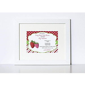 Baby Shower Invitations Berry Sweet Invites Strawberry Girls It's a Girl Polkadots Sweet Party Printed Customized Cards (12 Count)