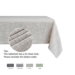 maxmill Flaxy Faux Linen Table Cloth with 2-Tone Slubby Texture Wrinkle Resistant Anti-Shrink Soft Tablecloth for Kitchen Dining Tabletop for Buffet Banquet Parties Rectangle 52 x 70 Inch Linen