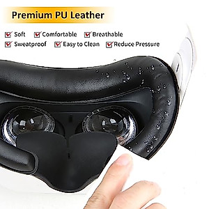 Face Cover Pad and Facial Interface Bracket for Oculus/Meta Quest 2 VR Accessories with Anti-Leakage Nose Pad