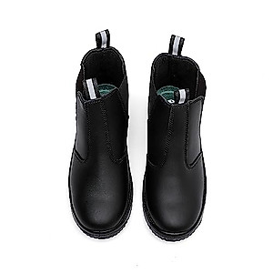 DRKA Men's Steel Toe Work Boots - Slip-Resistant, Waterproof, and Anti-Puncture Safety Shoes for Working（DR2201-BLK-41