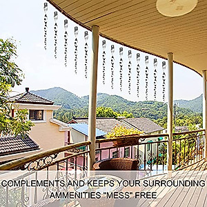 Hausse 30 Pack Bird Repellent Reflectors Scare Rods, Hanging Silver Plastic Rod Reflective Bird Deterrent Device, Glossy Finish Garden Decorative Scare Birds Away, Like Woodpeckers, Pigeons and Geese