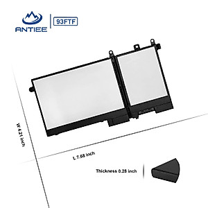 ANTIEE 51Wh 93FTF Laptop Battery Replacement for Dell Latitude 5280 5480 5580 5590 5490 5288 5290 5488 E5280 E5480 E5580 E5490 E5590 E5290 Precision 15 3520 3530 Series D4CMT 4YFVG 83XPC 083XPC