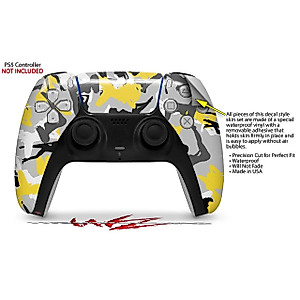 WraptorSkinz Skin Wrap compatible with Sony PS5 DualSense Controller Sexy Girl Silhouette Camo Yellow (CONTROLLER NOT INCLUDED)