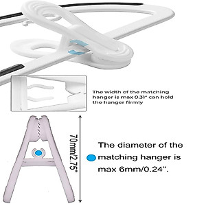 Strong Hanger Clips for Plastic Hangers, Big Plastic Hangers Clips, Multi-use Clothes Hangers Clips for Jeans Skirt Sweater Pants Hangers(30Pcs White)