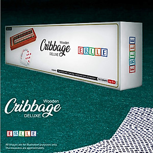 CRIBBAGE BOARD GAME SET. UNIQUE LARGE WOODEN CONTINUOUS 3 TRACK BOARD WITH LARGER STORAGE AREA, 9 METAL PEGS AND 2 DECKS OF PLAYING CARDS. TRAVEL PORTABLE CRIBBAGE PERSONALIZED BOARDS CARD GAME SETS