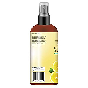 Radha Beauty Perfume Body Spritz, 8 oz. - Essential Oil Blend Fragrance Mist Spray for Face, Body, Rooms, Linens (Lemon Sugar)
