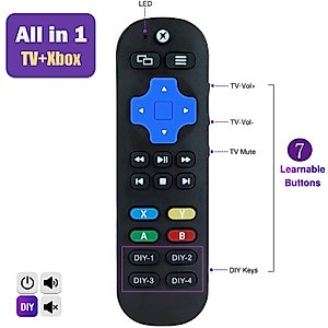 Replacement Remote Control for Xbox one, Xbox One S and Xbox One S, Standard IR Learning Remote with Grow in Dark Green Case (Remote+Green Case)