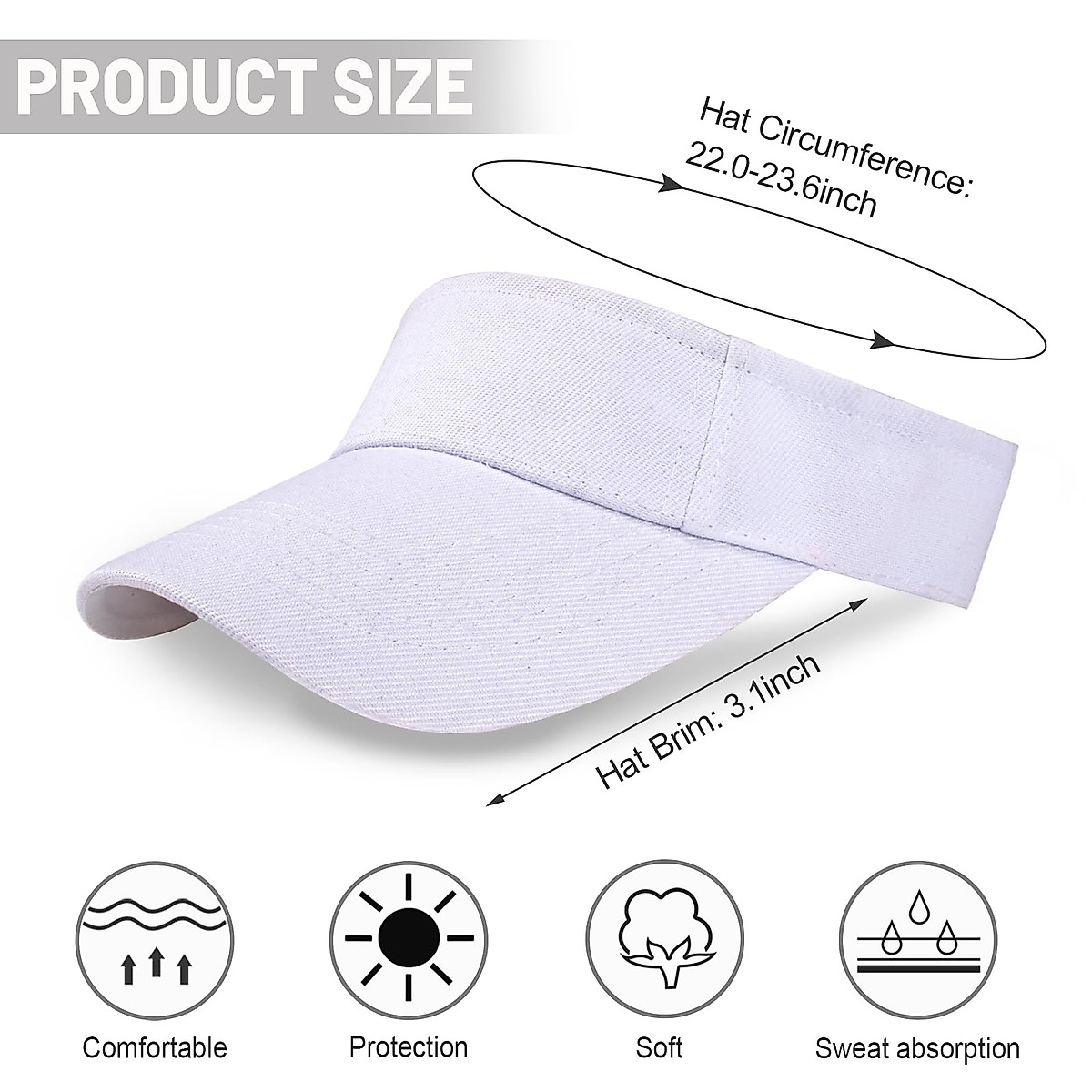 Ultrafun Unisex Sports Sun Visor Adjustable UV Protection Sun Hat Cap for Beach Pool Golf Tennis (12Pack-Neon Green)