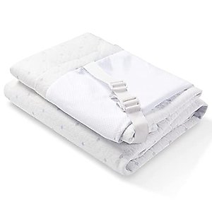 Mattress Topper Cover Queen, Lavender Infused Premium Bamboo Zippered Cover for Mattress Topper with Adjustable Straps, Ferlizer 3 Inch Queen Mattress Topper Protector