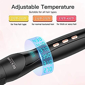 6 in 1 Curling Iron Set - BESTOPE PRO Curling Wand Iron with Interchangeable Barrels, 0.35”-1.25” Hair Curler Wand for Hairstyle, Instant Heat Up for All Hair Types (9 Piece Set)