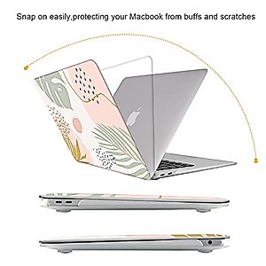 iCasso Compatible with MacBook Air 13 Inch Case 2020 2019 2018 Release A2337M1/ A1932/A2179 with Retina Display Touch ID, Durable Hard Shell Case and Keyboard Cover for MacBook Air 13 - Morandi