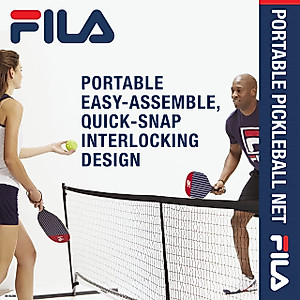 FILA Accessories Pickleball Net - Pickle Ball Game with Net Regulation Size 22 ft - All-Weather Pickle Ball Mesh Net - Includes Carry Bag - Durable, Quick & Easy Setup