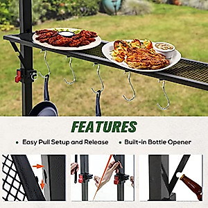 COOS BAY 8x5 Pop up Grill Gazebo Portable BBQ Gazebo Canopy Tent with Roller Bag, Outdoor Barbeque Shelter, Beige